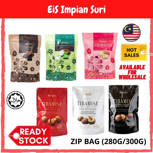 Beryl's Chocolate Zip Bag 280G/300G Beryl's Tiramisu Almond 300g Beryl ...