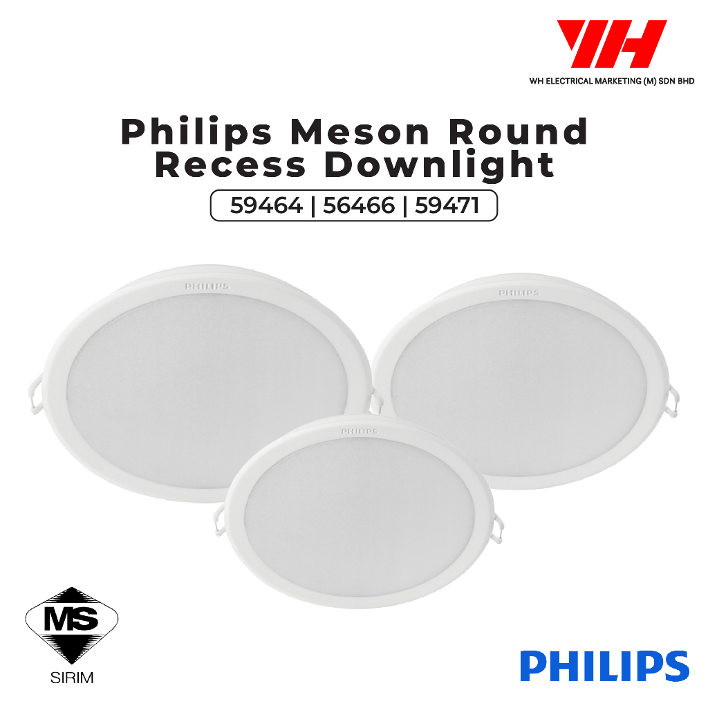 Philips MESON Round LED Recess Downlight 5" 6" 7" 8" 13W 17W 21W 24W (59464/59466/59471/59469 ...
