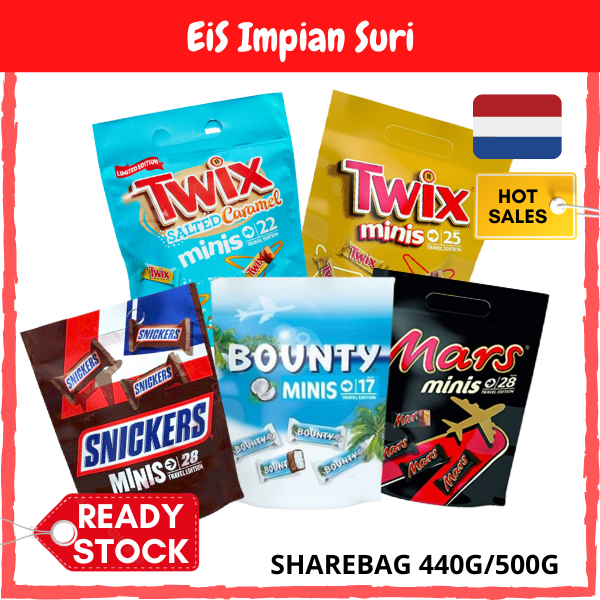 (Ready Stock!!) (Snickers / Twix / Mars / Bounty) Minis Pouch 500g ...