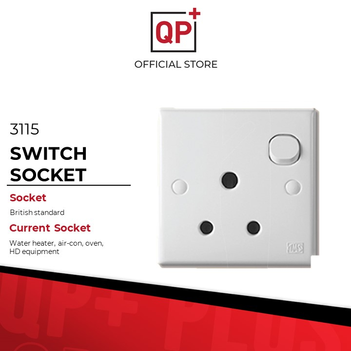 UMS 3115 SINGLE POLE SWITCH SOCKET 15A ONG GANG (WHITE) 15A SWITCH ...