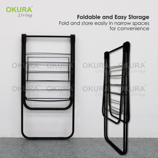 OKURA Gullwing Drying Rack Double Layer Butterfly Foldable Clothes ...