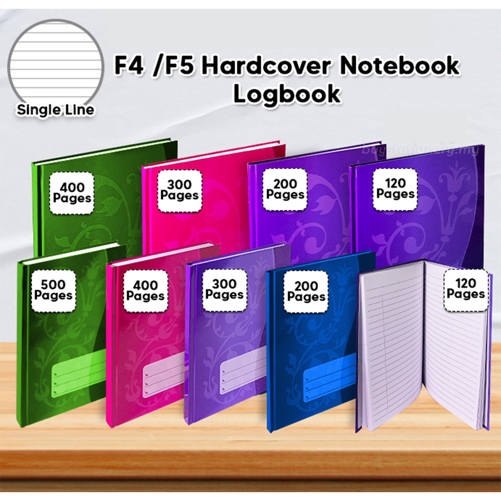 Greenhill Hard Cover Foolscap F4 Note Book Exercise Book Quarto F5 120 ...