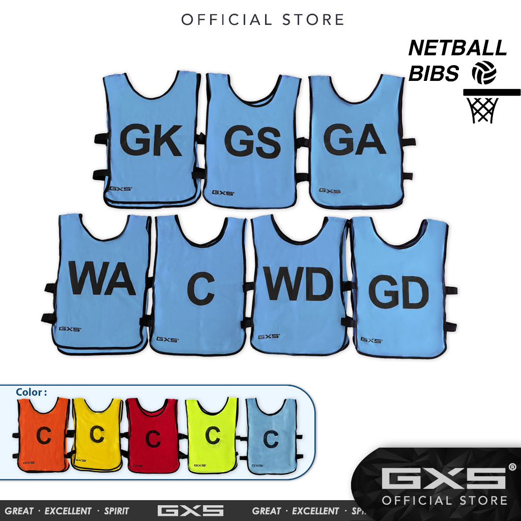 GXS Silky Netball Bibs Set of 7 pcs Junior/Senior Training Bib Sport ...
