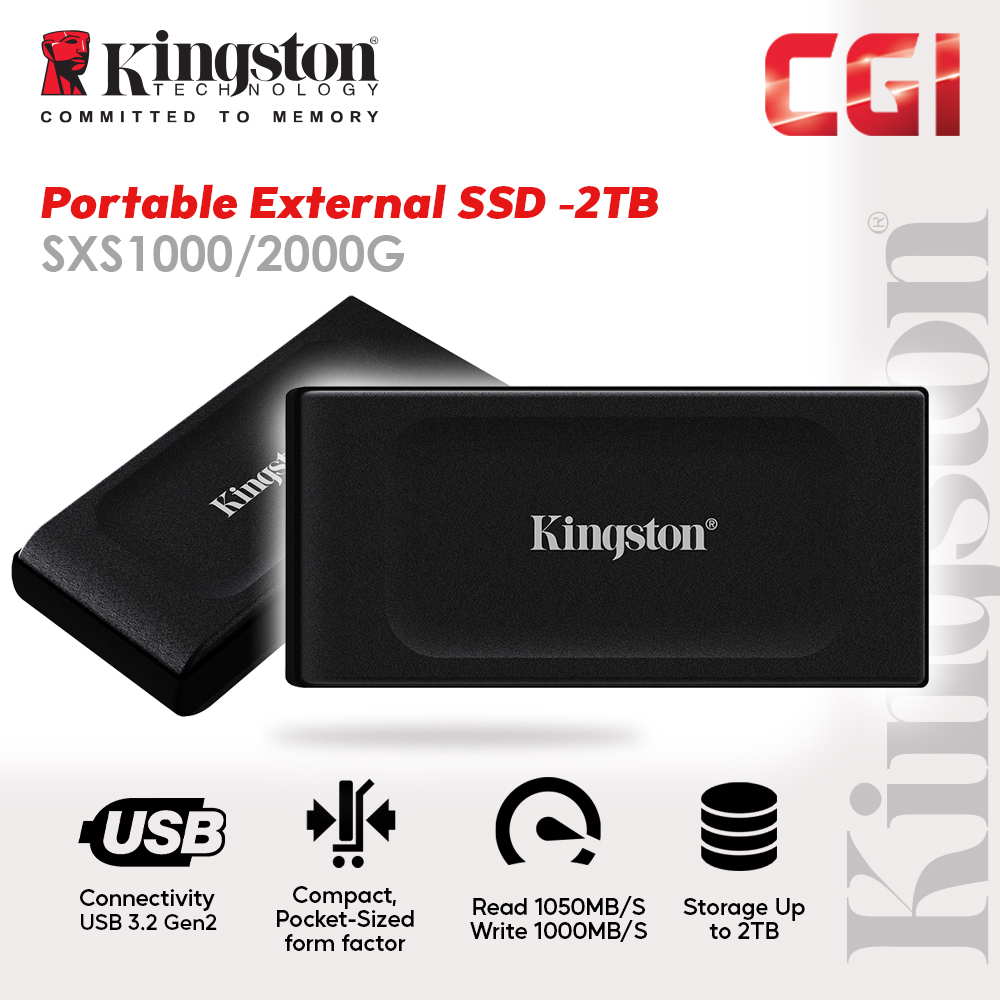 Kingston 2TB XS1000 USB 3.2 Gen 2 Pocket Sized Portable External SSD (SXS1000/2000G) | Shopee ...