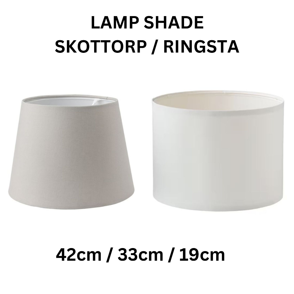 Lamp shade, SKOTTORP-light grey / RINGSTA-white | Shopee Malaysia