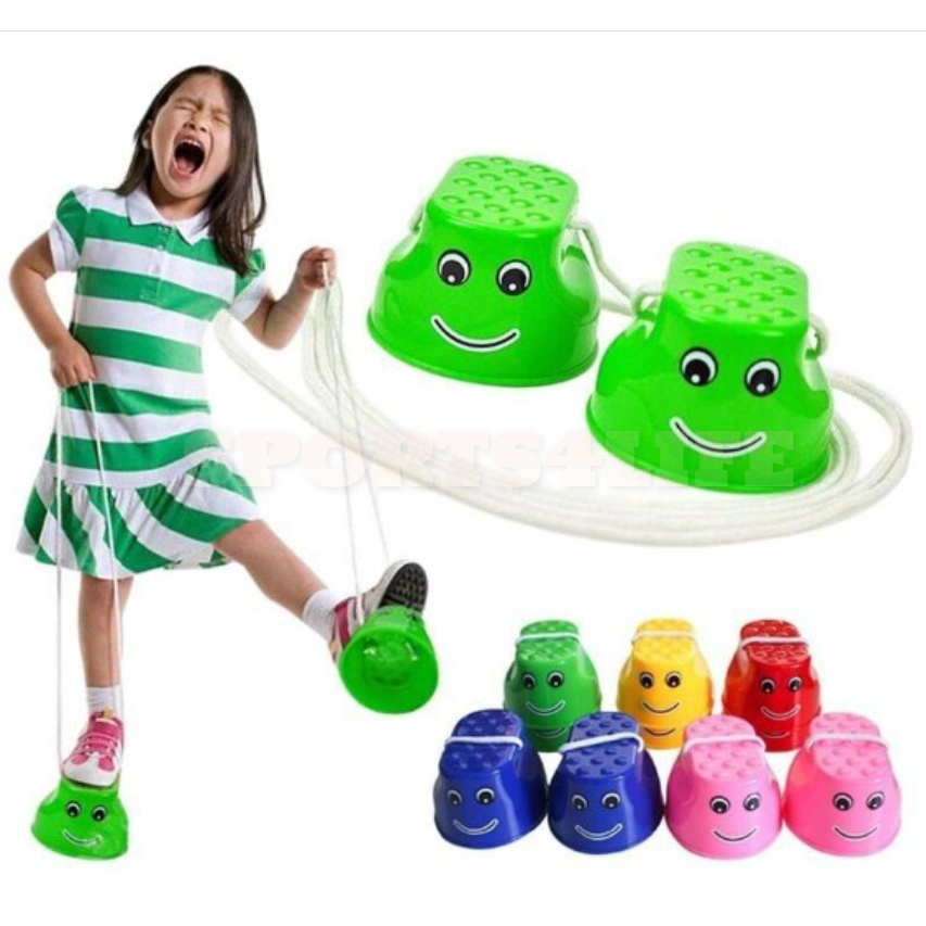 Balancing Stepping Cup, Children Kids Outdoor Fun Walk Stilt Jump Smile ...