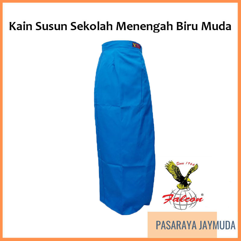 UNIFORM SEKOLAH FALCON-288 KAIN SUSUN TEPI BIRU MUDA SEKOLAH MENENGAH ...