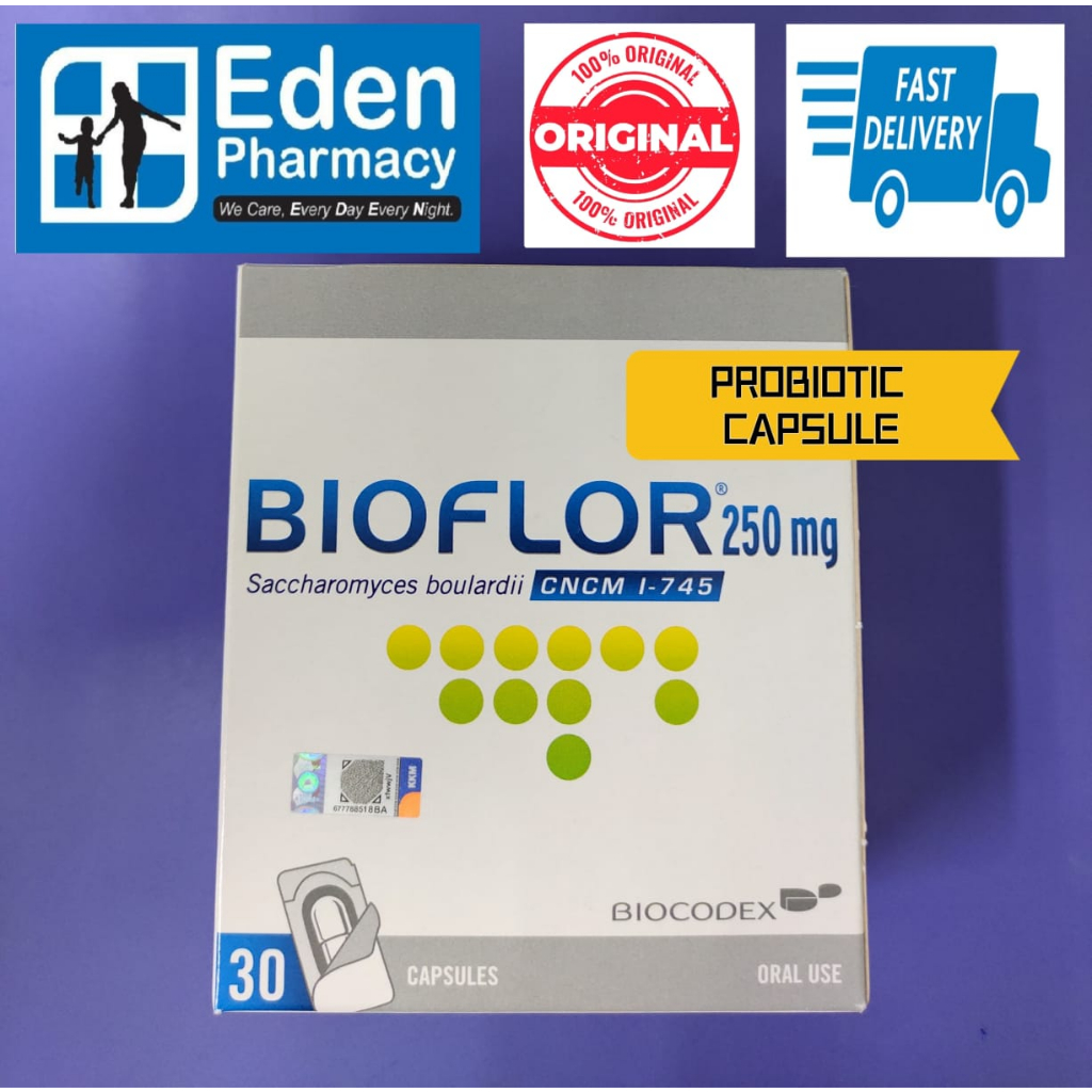 Bioflor capsule 250mg saccharomyces boulardii probiotic (30's) | Shopee ...