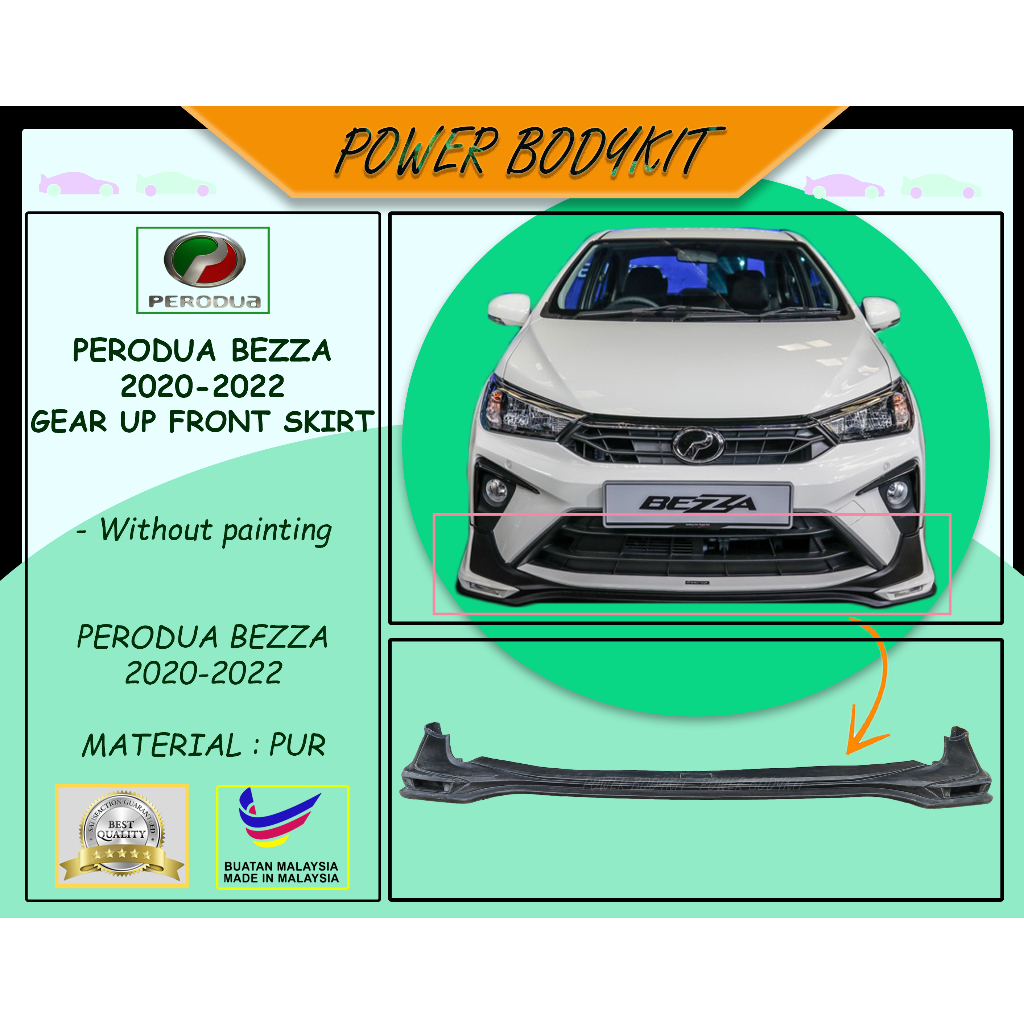 READY STOCK Perodua Bezza 2020 2021 2022 2023 2024 Gear Up Front Skirt ...