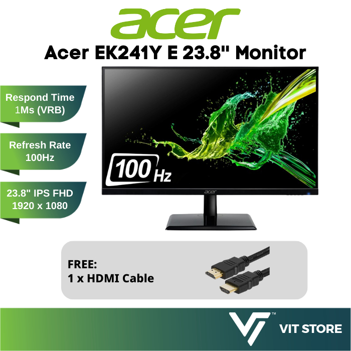 Acer EK241Y E 23.8'' (24'') FHD Monitor (100Hz, IPS, 1920x1080, 1ms ...