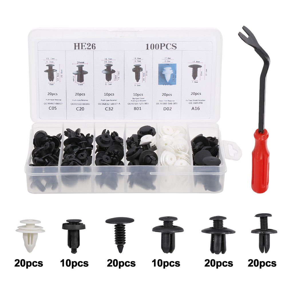 Car Clip Car Fastener Bumper Clips Rivet Door Panel Retainer Trim Kit ...