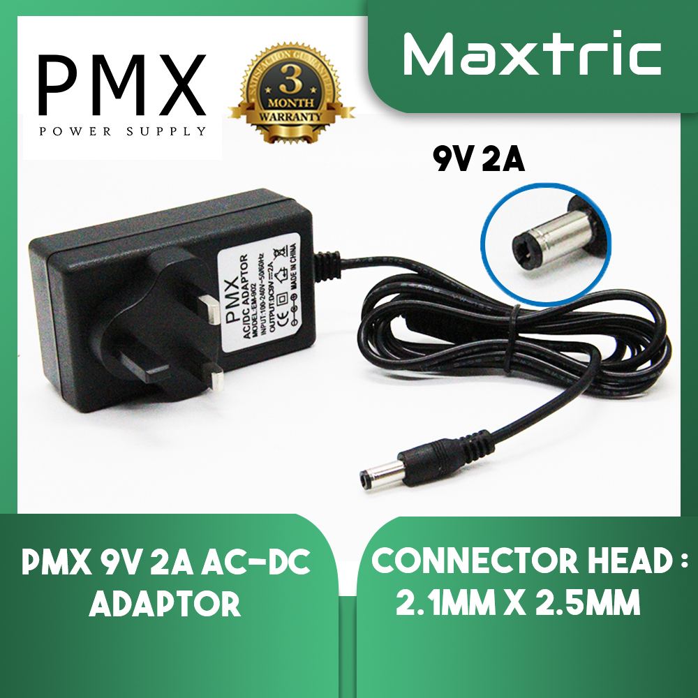 PMX 9V 2A POWER ADAPTER / 3PIN UK PLUG AC DC POWER ADAPTOR = EM902 ...