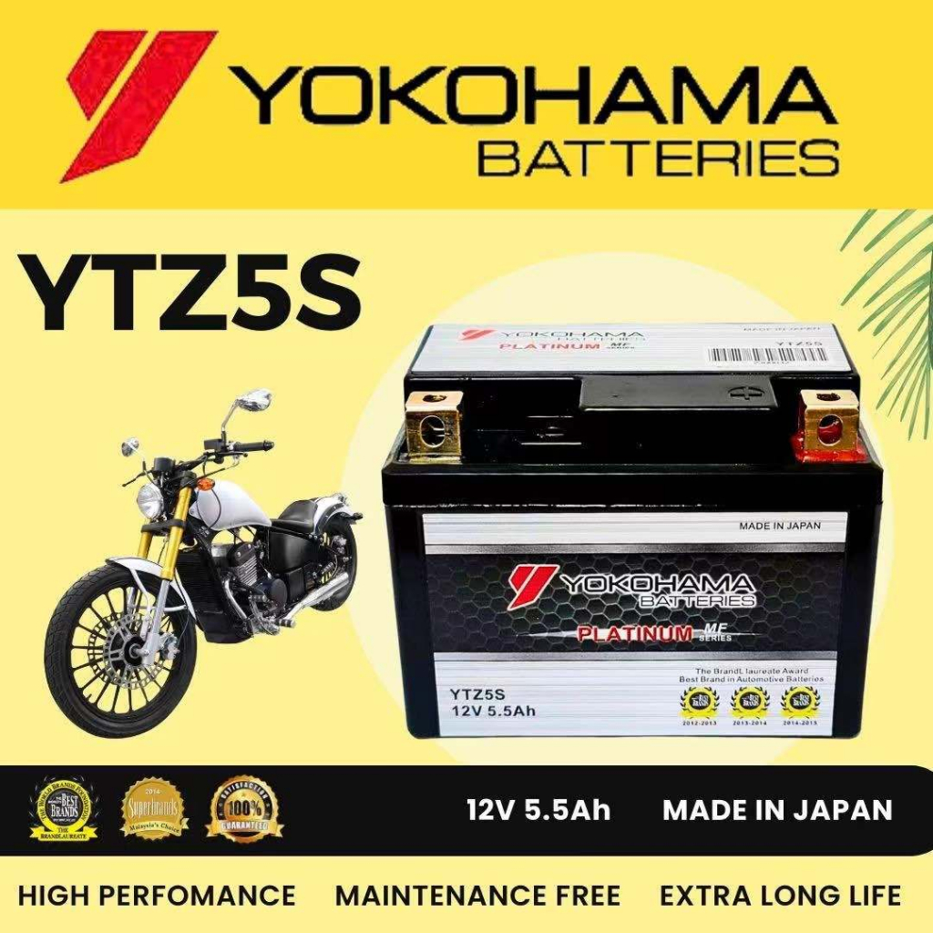 YTZ5 YTZ5S YOKOHAMA BATTERY BATERI motor y15 wave125 lc135 new dash ...