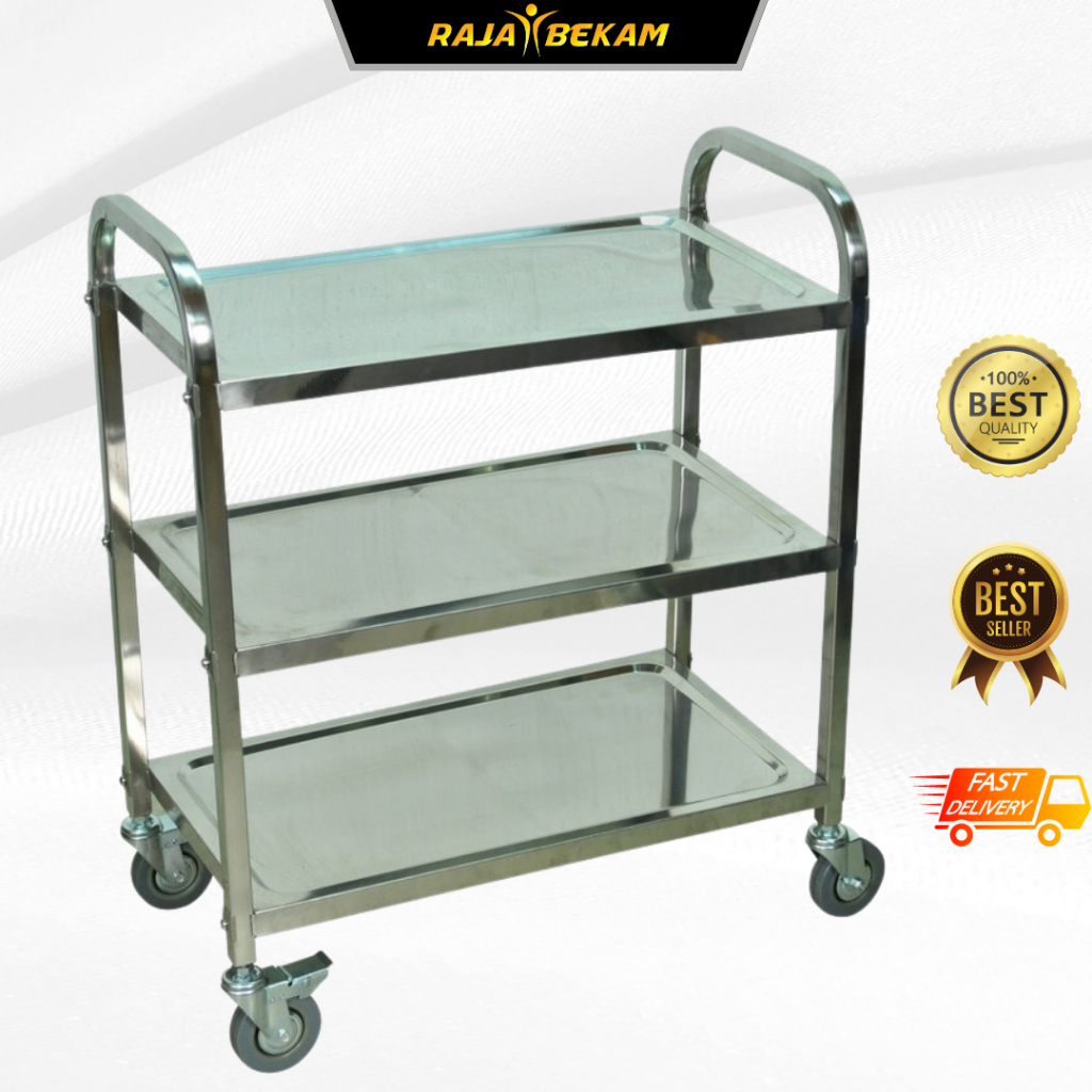 Troli 3 layer Stainless Steel [READY STOCK] | Shopee Malaysia