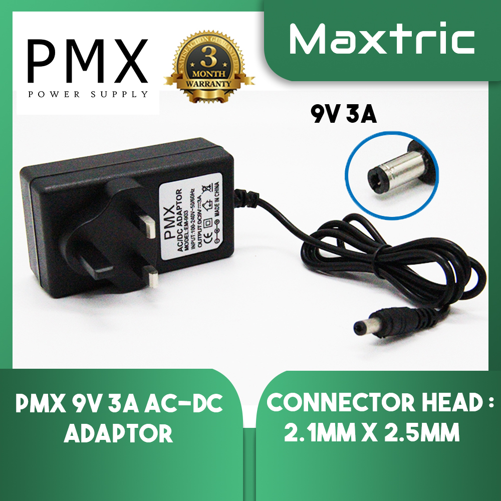 PMX 9V 3A POWER ADAPTER / 3PIN UK PLUG AC DC POWER ADAPTOR = EM903 | Shopee Malaysia