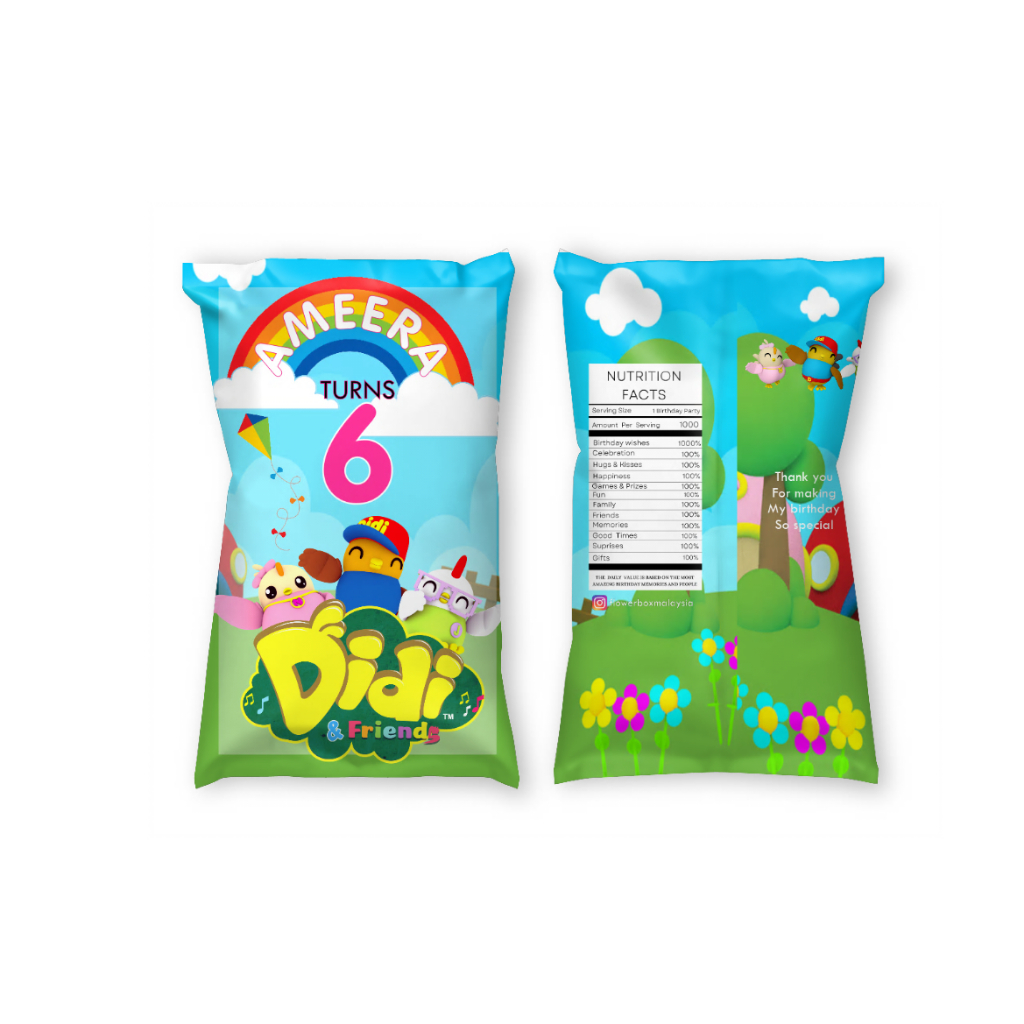 Didi & Friends Theme Goodiebag Chipbag Paperbag Stickers Water Bottle ...