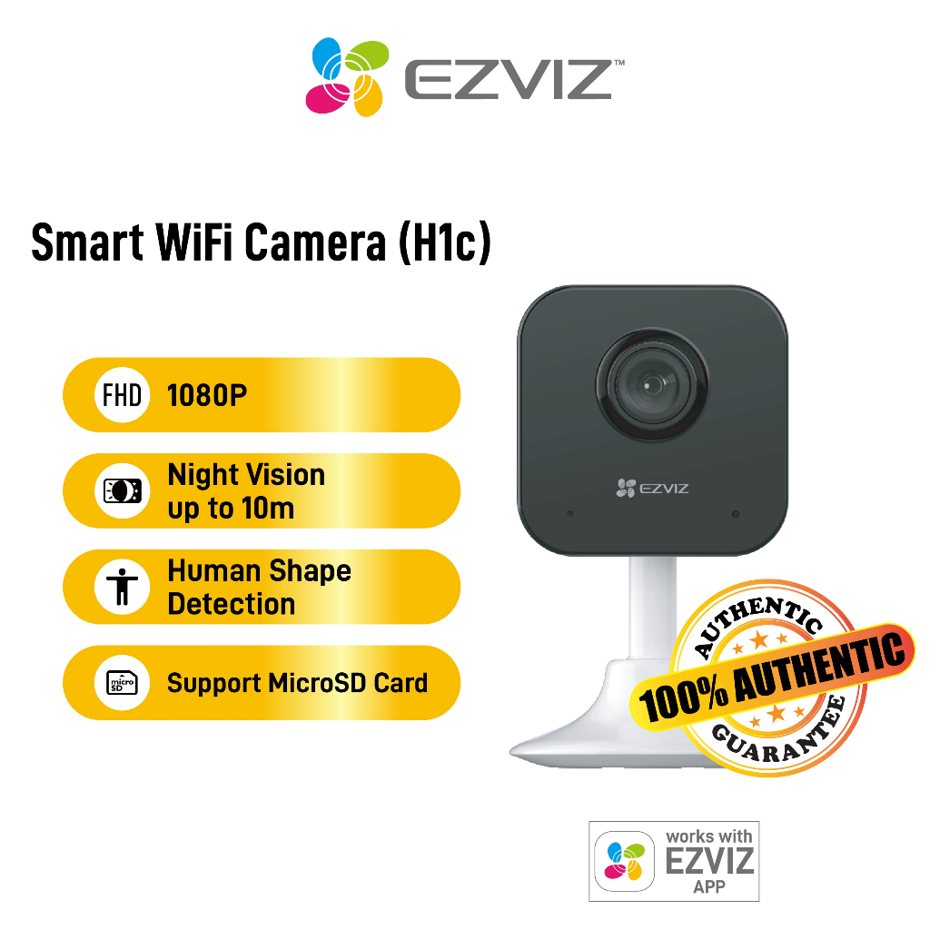 Ezviz H1c Smart Home Wi-Fi Camera 1080p FHD Motion Detection Two-Way ...
