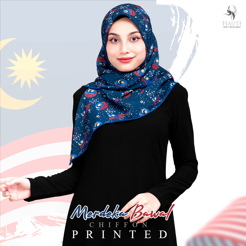 Merdeka 2023 Merdeka Tudung Bawal MERDEKA Pattern Bidang 45" by Zoe ...