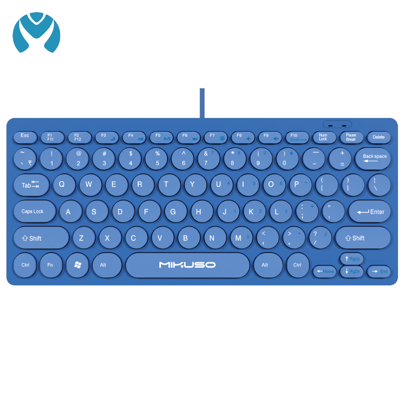 MIKUSO KB-003U Colorful Small USB Keyboard 78 Keys Wired Slim Portable ...