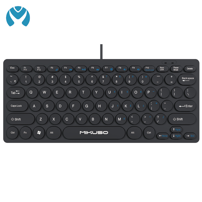 MIKUSO KB-003U Colorful Small USB Keyboard 78 Keys Wired Slim Portable ...
