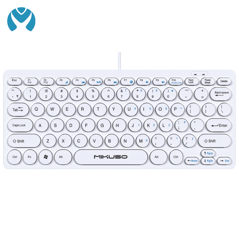 MIKUSO KB-003U Colorful Small USB Keyboard 78 Keys Wired Slim Portable ...