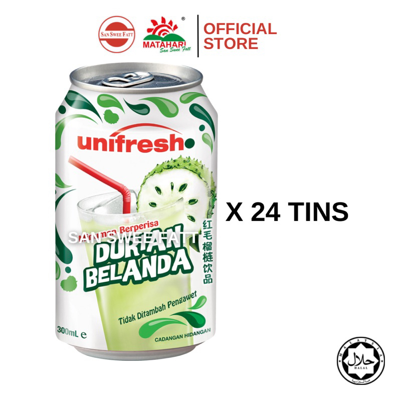 300ml x 24’s Unifresh Soursop Drink Minuman Durian Belanda 红毛榴莲饮料 Halal ...