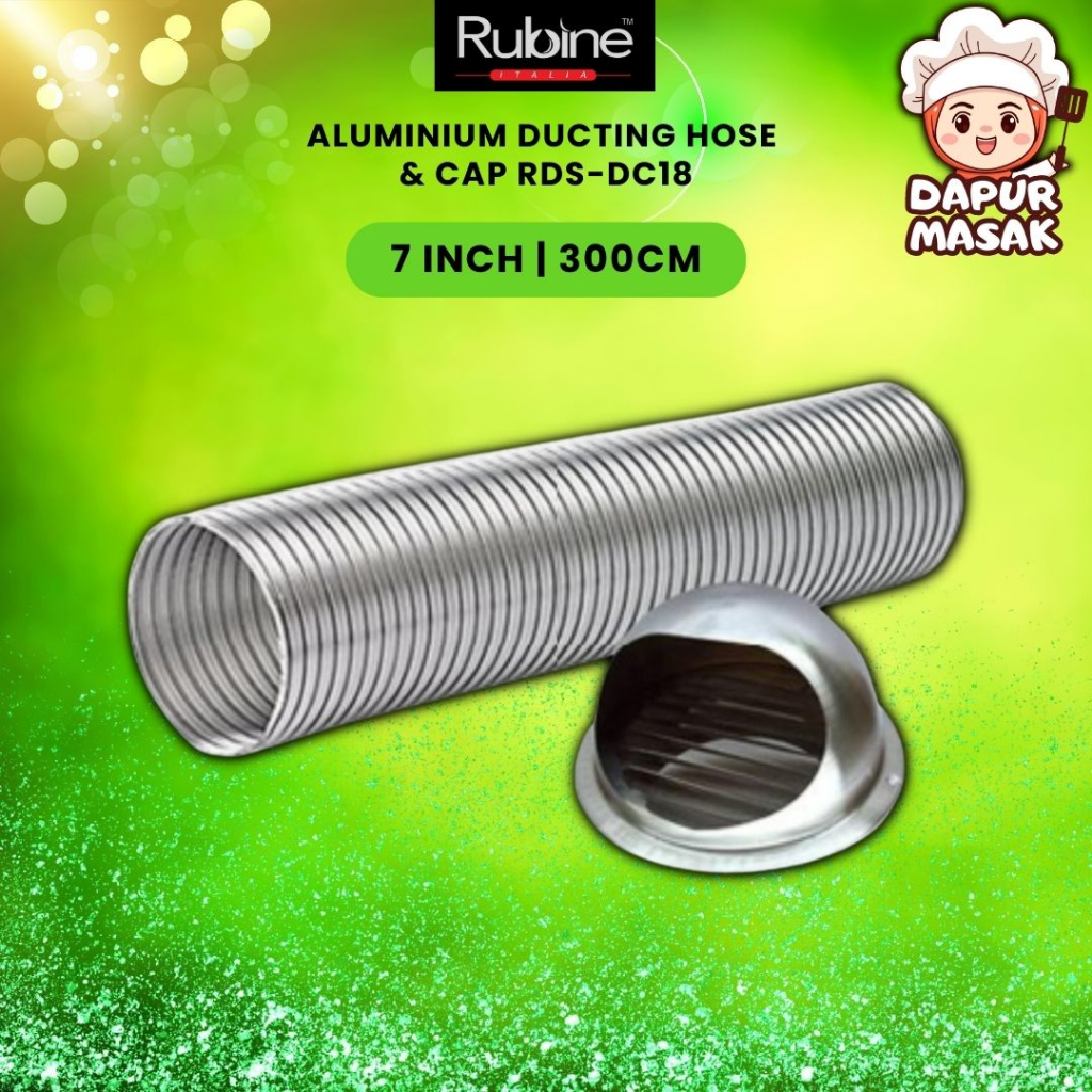 Dapur Masak Rubine RDS-DC18 Stainless Steel Ducting Hose 7 Inch Ducting ...