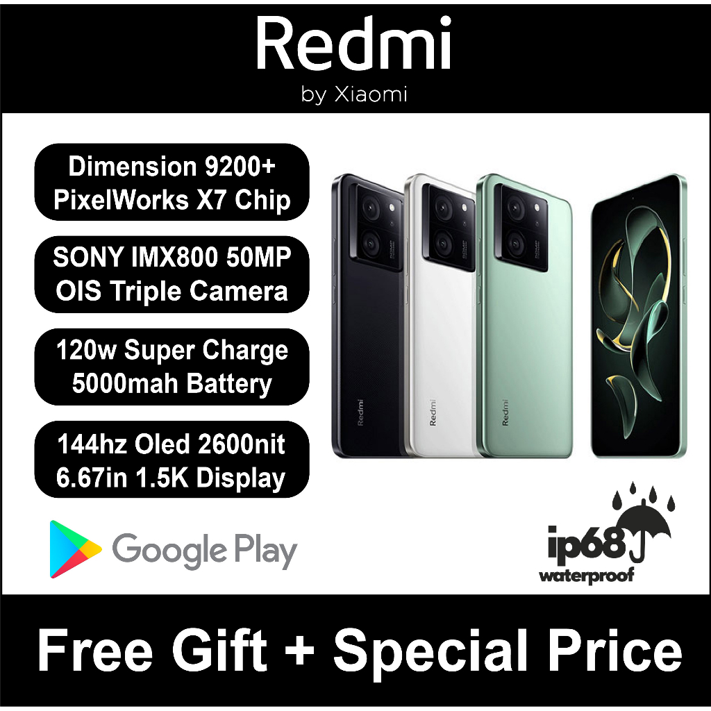 [NEW] Redmi K60 Ultra【Dimension 9200+ & X7 Graphics Chip】【144HZ 1.5K OLED】【5000ma+120w Charge ...