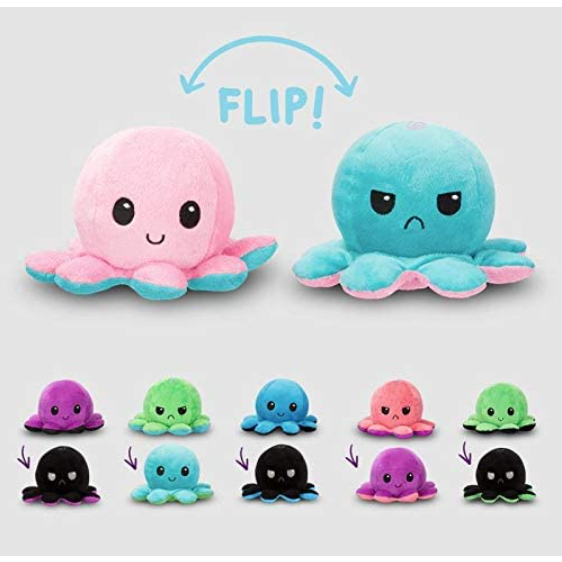 Octopus Plush TIKTOK Doll Face Expression Two Sides Flip Inverted Flip ...