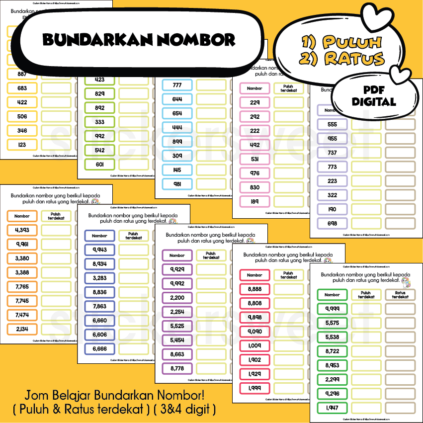 Latihan Matematik Tahun 2 Bundarkan Nombor PDF Softcopy Matematik Tahun ...