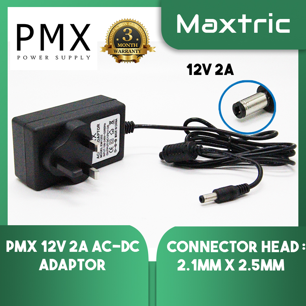 PMX 12V 2A POWER ADAPTER / 3PIN UK PLUG AC DC POWER ADAPTOR = EM1202 | Shopee Malaysia