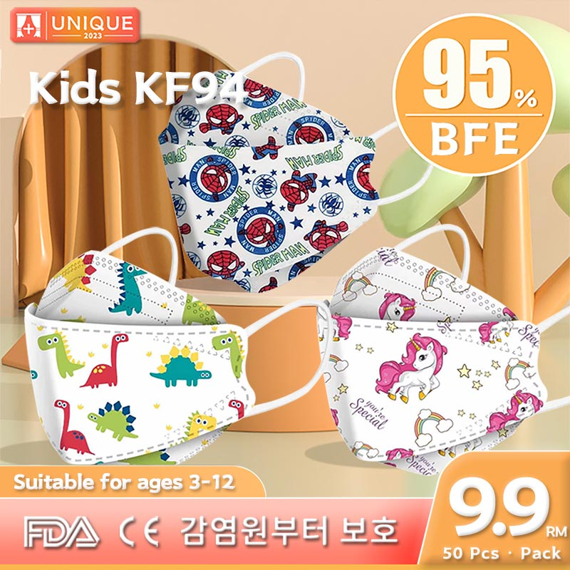 Kids Mask KF94 Face Mask Budak 50PCS Kids Duckbill Mask Kids Protective ...