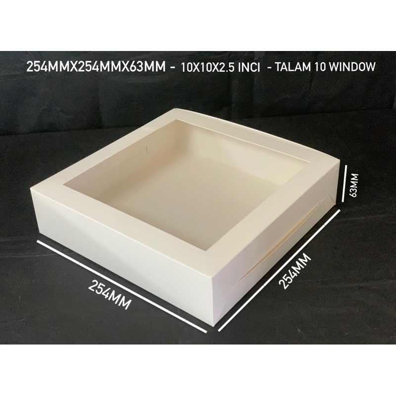 talam box window / white cake box window/kotak kuih talam/kotak talam ...