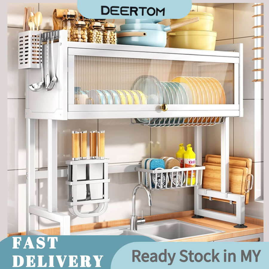 Deer Tom Stainless Steel Rak Dapur Rak Pinggan Cabinet Rak Sinki ...