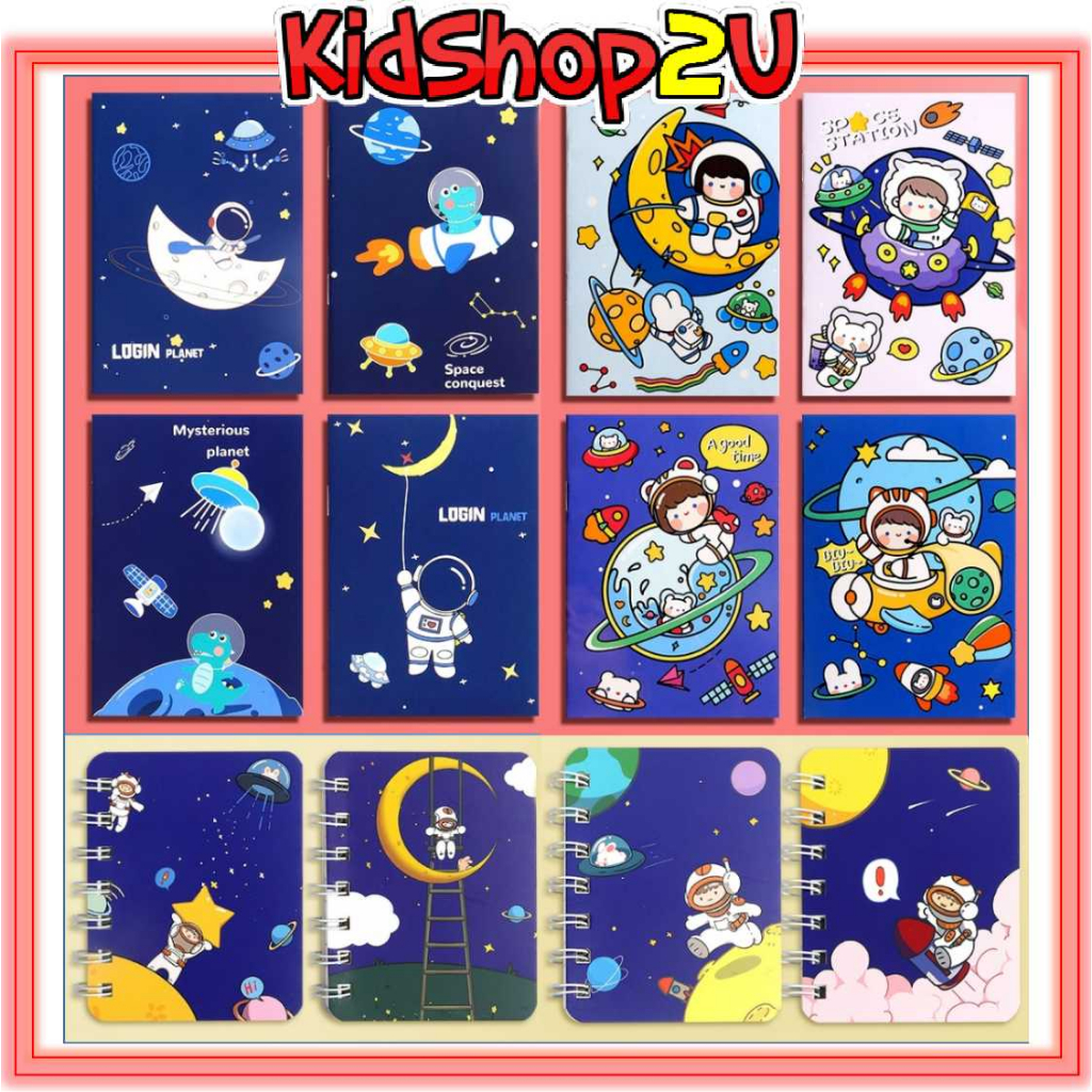 Astronaut Cute Cartoon Notebook Mini Pocket Notepad Small Book | Shopee ...