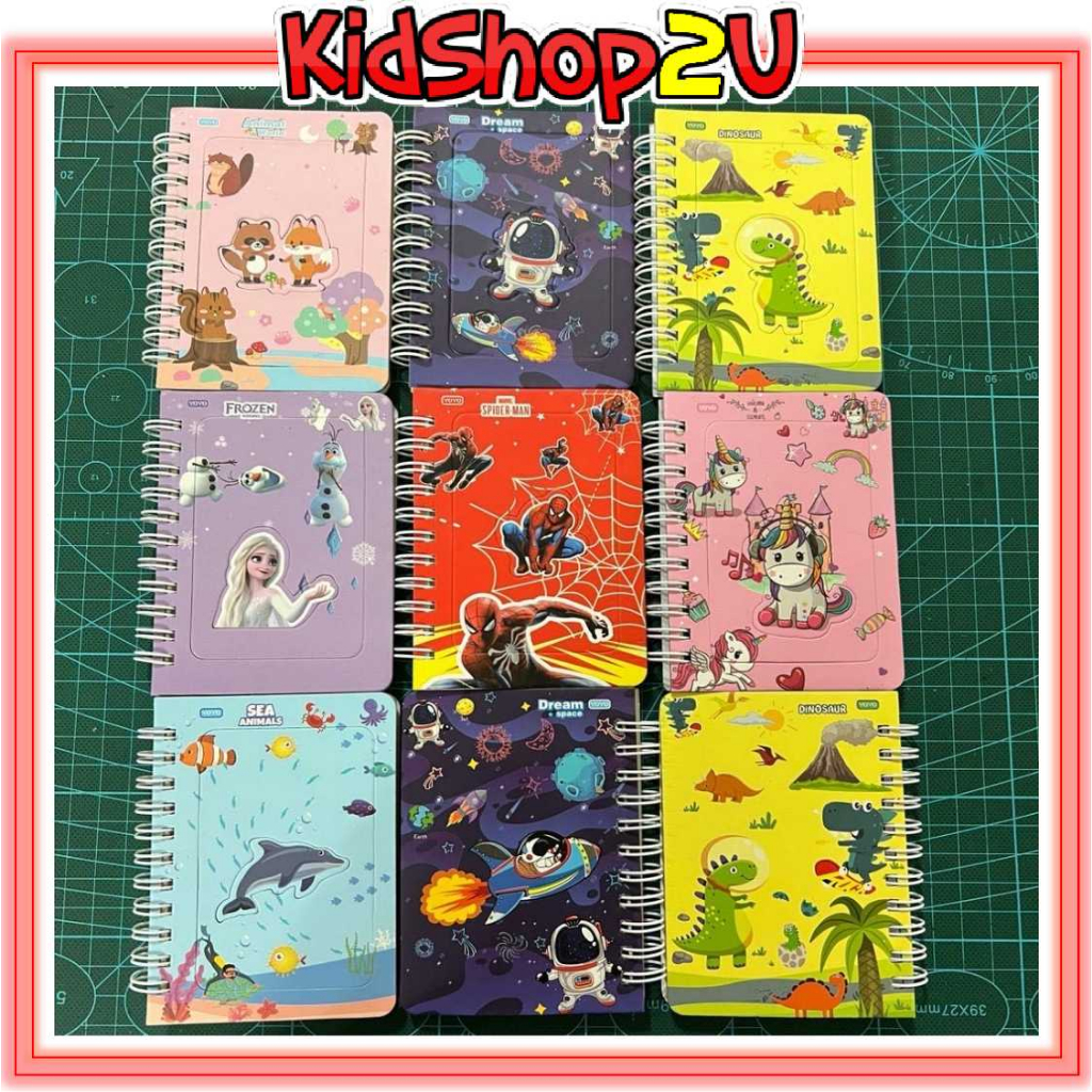 Astronaut Dino Dinasour Animal Sea Cute Cartoon Notebook Mini Pocket ...