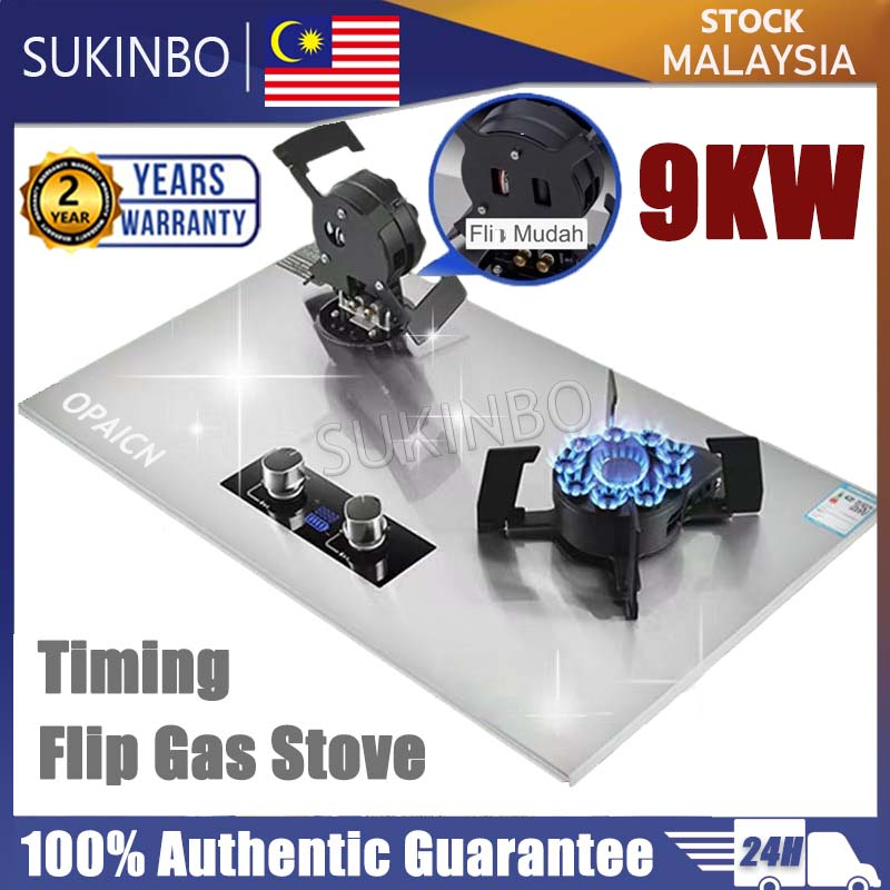 SUKINBO 9.9KW Stainless Steel Memasak Gas Cooker Stove Hob Cooker Dapur ...