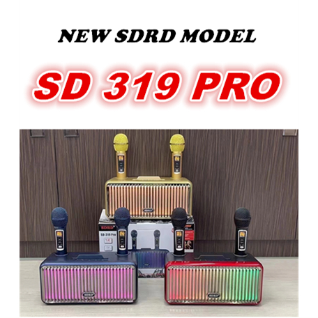 SDRD SD-319 PRO (NEW MODEL) Wireless Bluetooth Dual Microphone Karaoke easy to connect TV ...