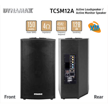 DYNAMAX TCSM12A 12" 2-WAY 150W Active Loudspeaker 1 piece only (Please order 1 speaker per order ...