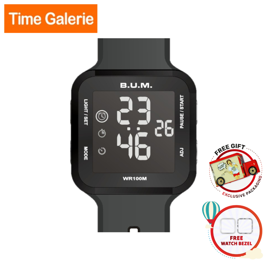BUM Gent Black Strap Digital Watch BUMWBM06102S | Shopee Malaysia