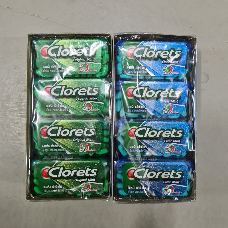 12 Packs Clorets Clear Mint/ Original Mint Tablets Candy 14g Each HALAL ...