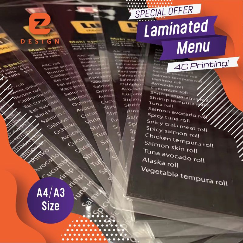 Laminated Menu Printing / A4 menu / A3 menu | Shopee Malaysia Laminated Menu Printing / A4 menu / A3 menu | Shopee Malaysia