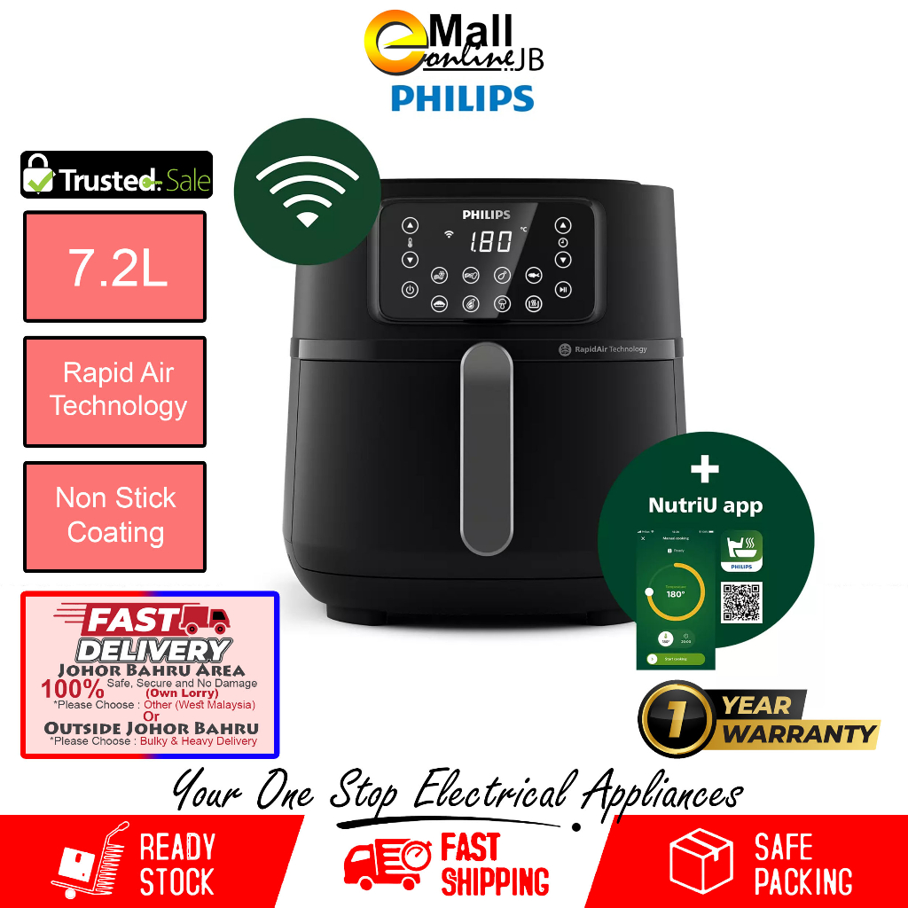 Philips HD9285/91 7.2L XXL Air Fryer Connected HD9285 | Shopee Malaysia