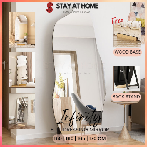 Frameless Full Body Mirror Full Length Mirror Standing Mirror Cermin ...