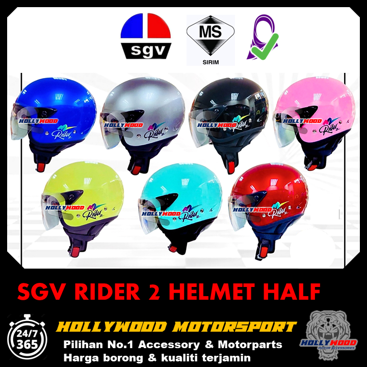 HELMET SGV RIDER 2 BALI STYLE MULTI COLOUR BLACK BLUE RED PINK SILVER ...