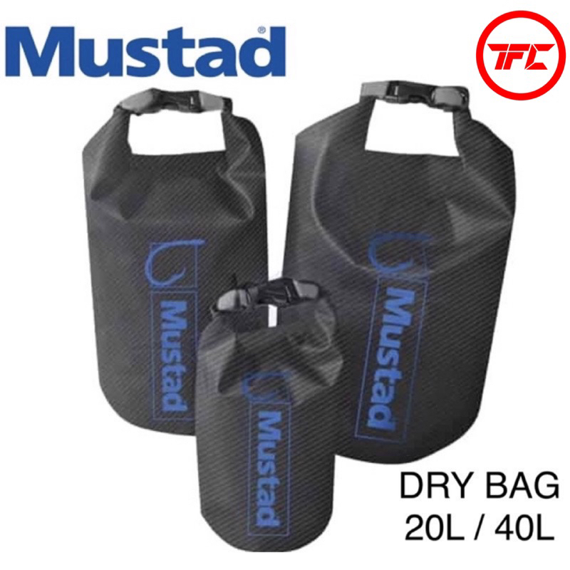MUSTAD Dry Bag 20L / 40L Waterproof Fishing Outdoor Travel Hiking ...