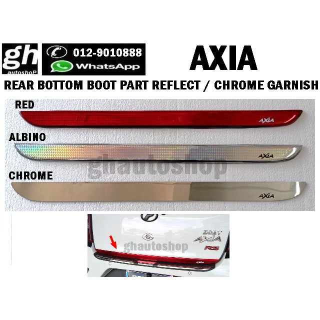 AXIA rear boot bottom part reflect / chrome garnish cover | Shopee Malaysia