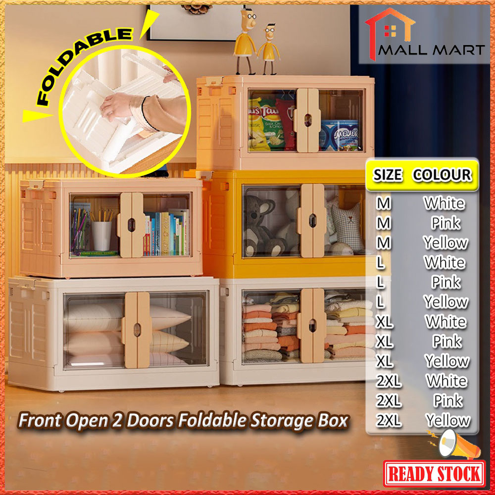 MallMart MSO025 2 Doors Stackable Storage Box Front Open Cabinet ...