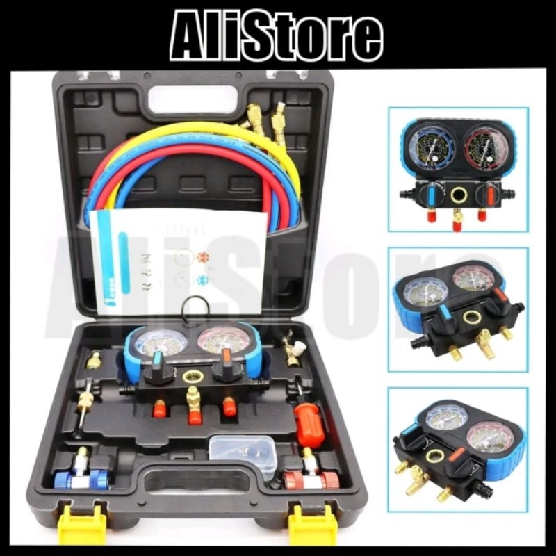 ALi Gas Meter Manifold Gauge R32 R410a R134A R22 R404a Gas Aircond Kereta Rumah Refrigeration ...