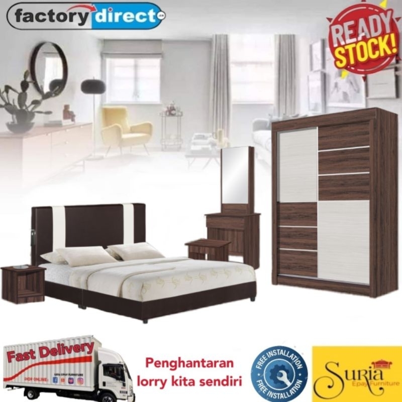 Suria - Package BRS4614B (Bedframe + Mattress + Wardrobe + Dressing ...